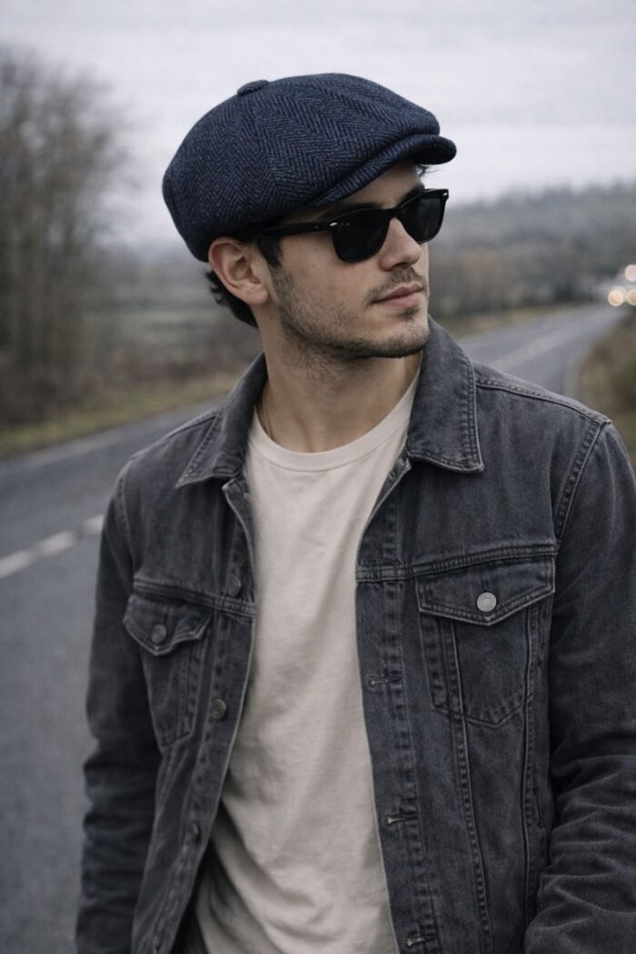 Scott&Gibson Tweed Baker Boy Cap British Made Arran Traditional White ...